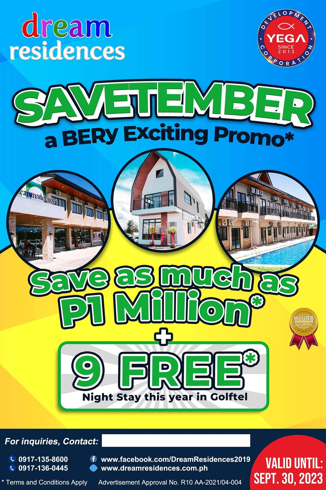 SAVEtember Promo Sept 2023 Poster (Residential) - dream residences